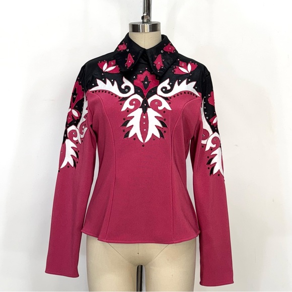 1849 | Tops | Vintage Authentic Ranchwear Western Pink And Black Shirt ...